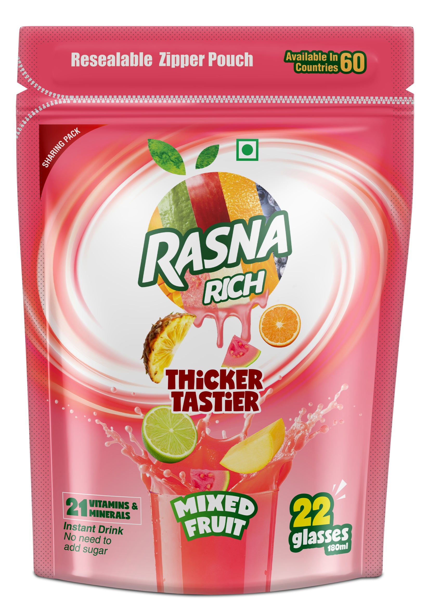 Rasna Rich Zipper Pack - Mixed Fruit Flavour